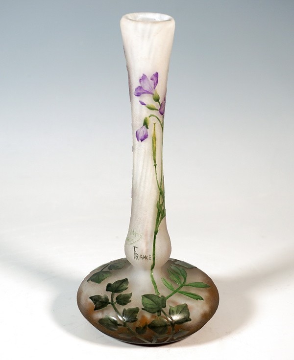 Daum Nancy Solitaire Vase 'Julienne Des Women' Nachtviolen Decor France ...