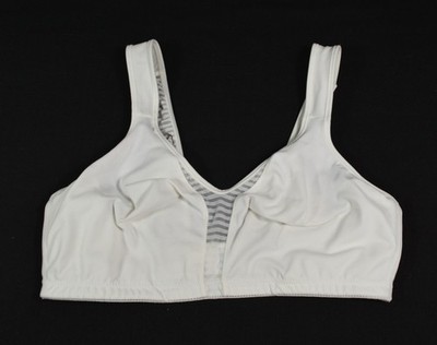Vintage Warner's 02087 White Sheer Panel Wireless T Shirt Sports Bra Sz ...