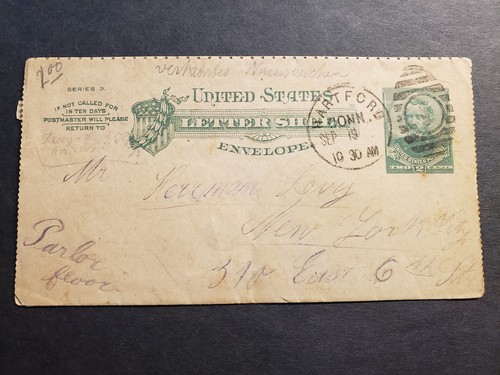 1888 LETTER CARD Postal History Cover HARTFORD, CT Hospital to NY | eBay UK