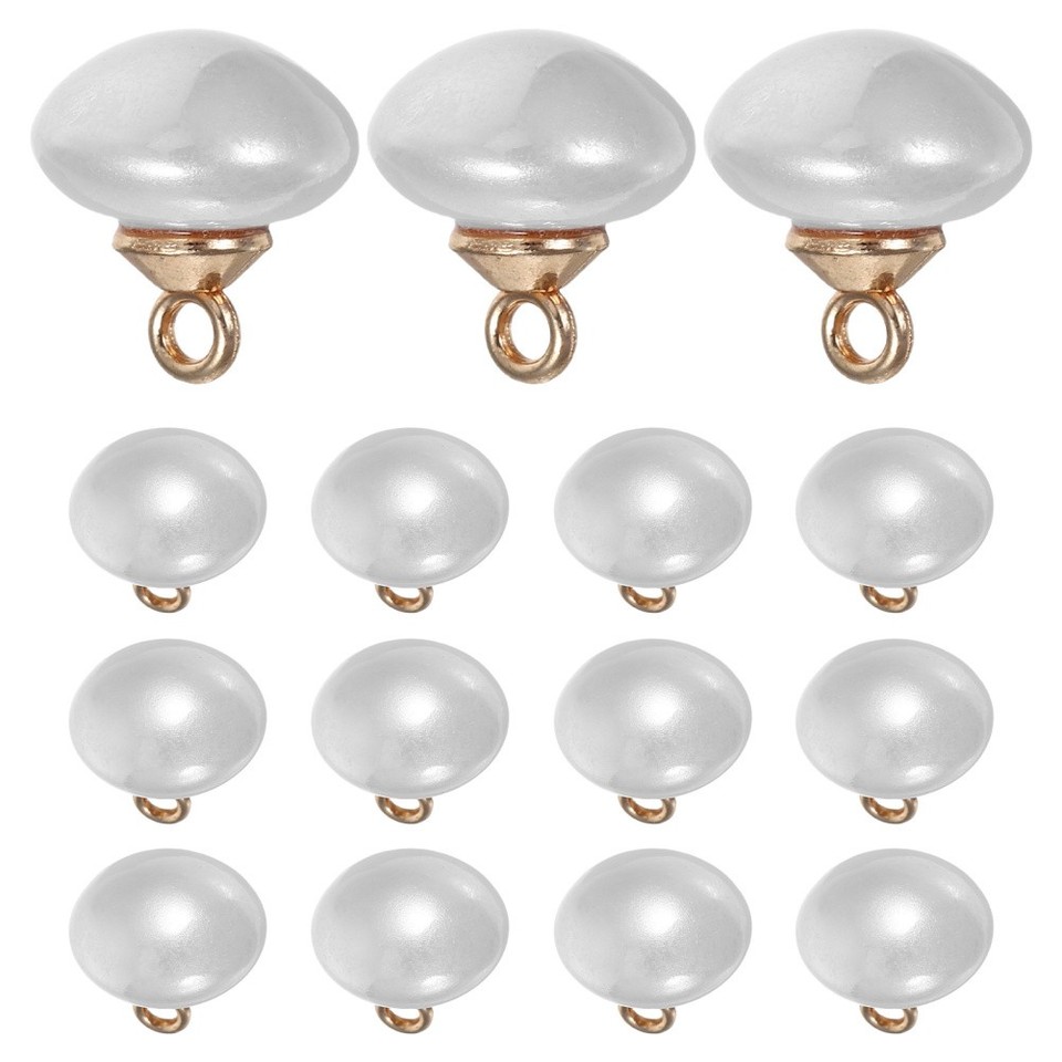 15pcs Shank Buttons: Pearl Dome Buttons Decorative for Sewing - Half ...
