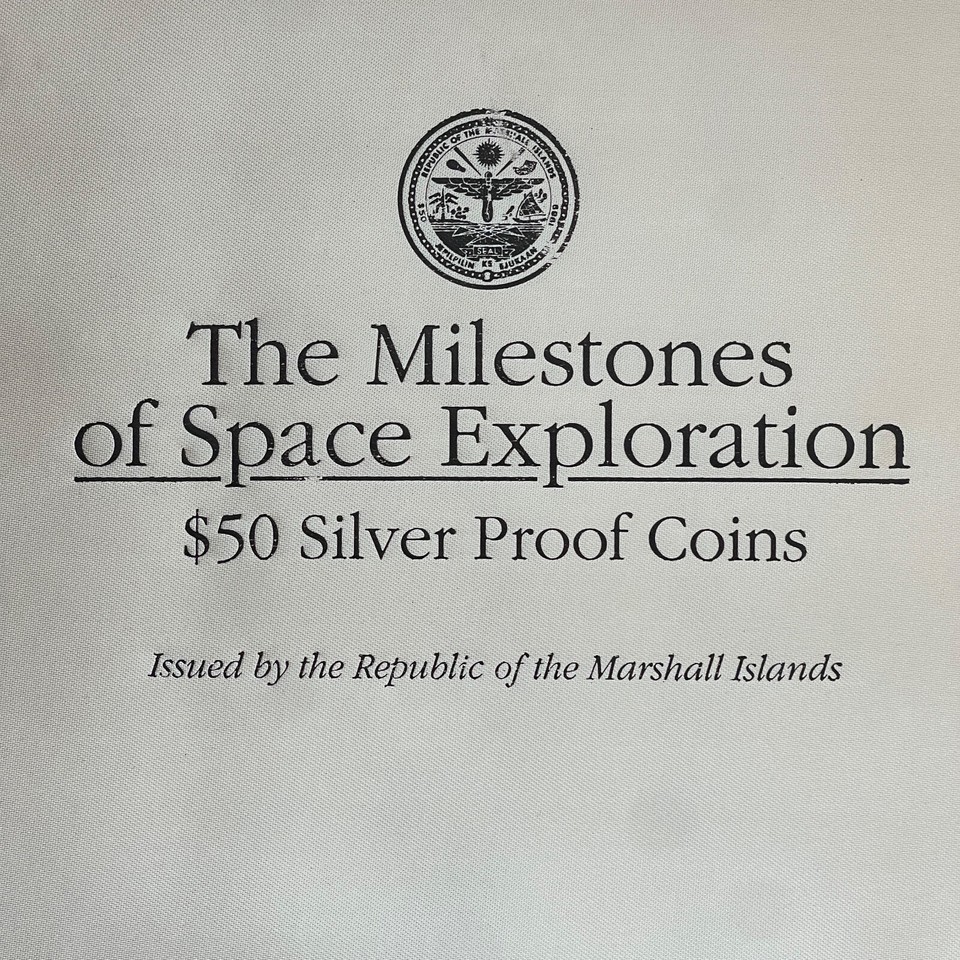 24oz $50 Silver Proof Coins Marshall Islands The Milestones of Space ...