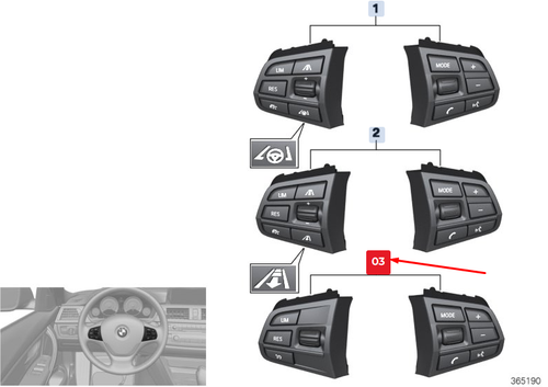 BMW 5 Gran Turismo F07 Commutateurs de volant 61319229480 NOUVEAU ...