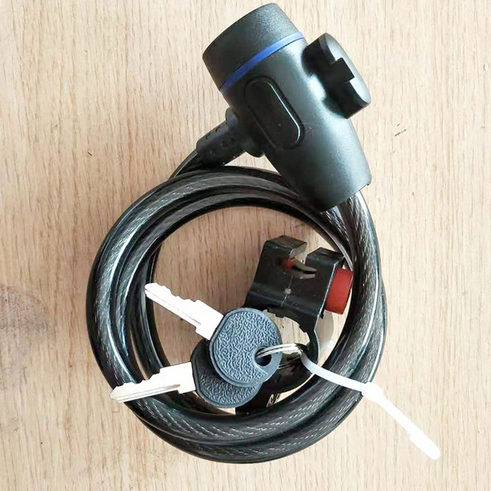 Bike Lock Cable With 2 Keys Heavy Duty Strong Steel Bicycle Security ...