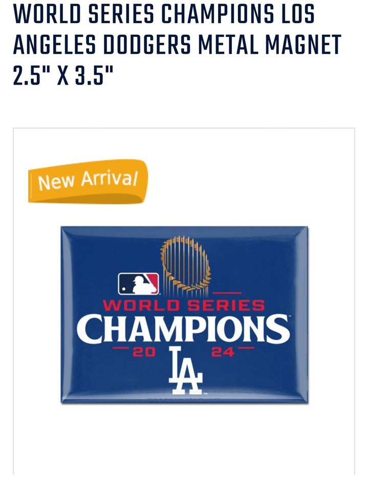 Los Angeles Dodgers 2024 World Series Champs Metal 🧲 Magnet 2.5x3.5 ...