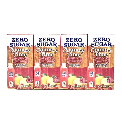 Country Time On-the-Go Zero Sugar Raspberry Lemonade Drink(4 BOXES - 24 ...
