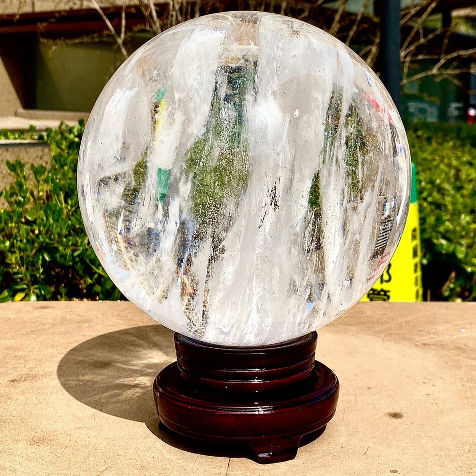 18.19LB Clear melting Quartz sphere Quartz White Crystal ball Healing ...