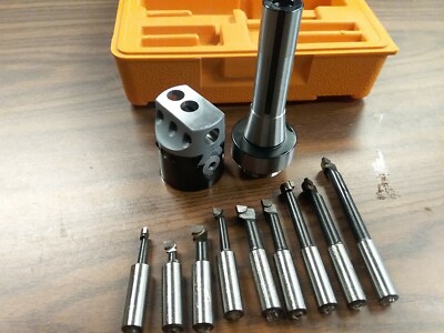2'' PRECISION ADJUSTABLE BORING HEAD WITH R8 Shank & 9pcs carbide ...