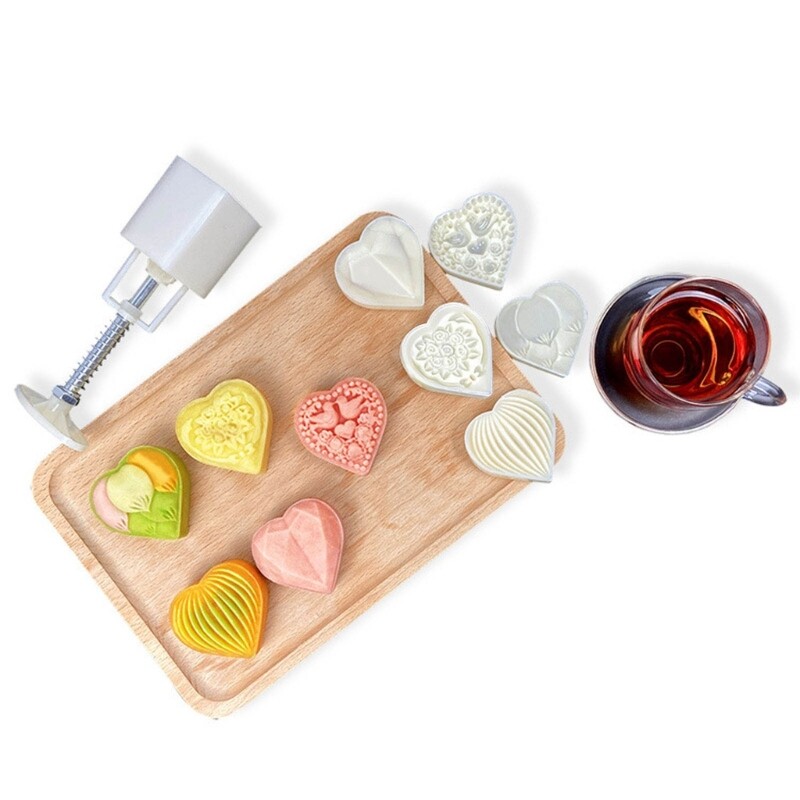 Mooncake Tools for Creative Heart Shaped DIY Mooncake Moulds for Mid ...