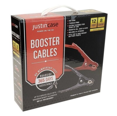 Justin Case JCBC1208 12 Foot 8 Gauge Heavy Duty Booster Cables | eBay