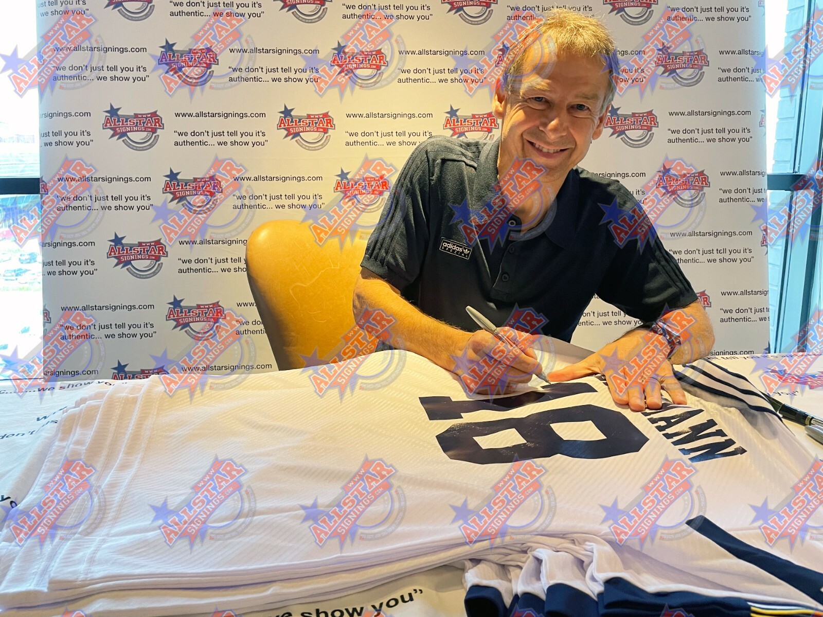 JURGEN KLINSMANN SPURS SIGNED TOTTENHAM HOTSPUR SHIRT PROOF COA SPURS ...