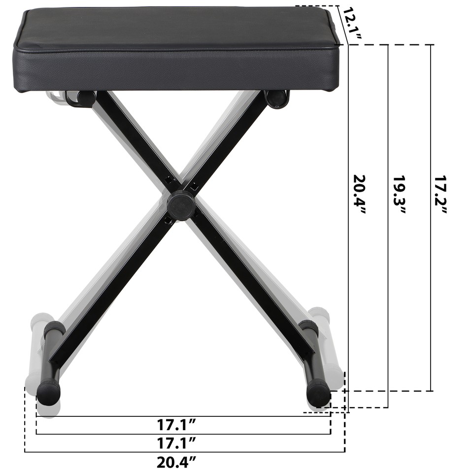 Foldable Piano Bench Keyboard Stool Chair Thickness Padded Seat ...