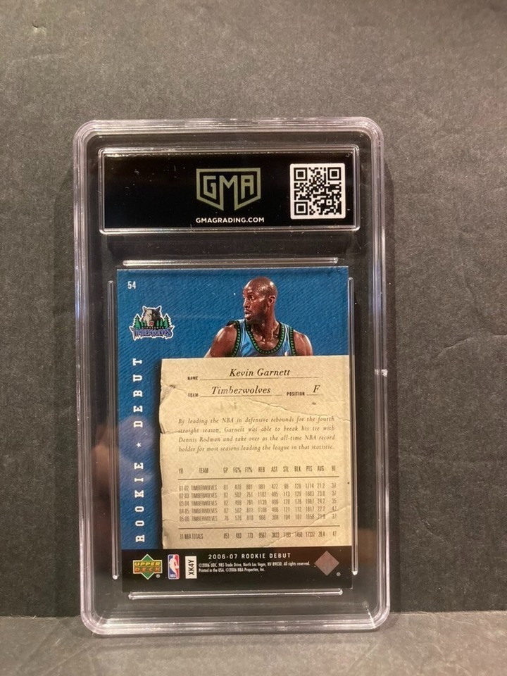 2006-07 Kevin Garnett GMA 10 GEM MINT Upper Deck Rookie Debut 54 ...