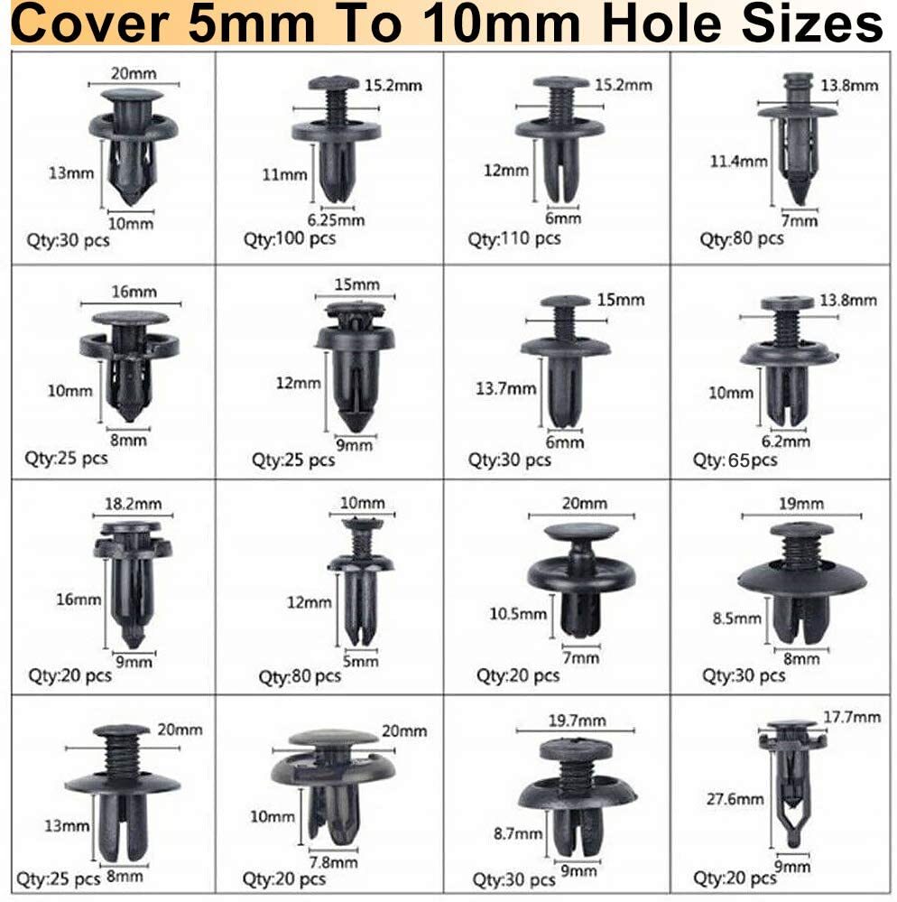 750 Pcs Car Retainer Clips Auto Fasteners Push Trim Clips Pin Rivet ...