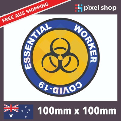 Essential Worker Sticker Decal Bio Hazard for Window - Lockdown Police ...