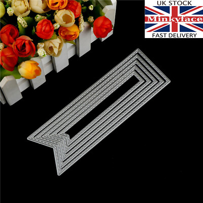 5 pce nesting banner flag die set stitch detail metal cutting die ...