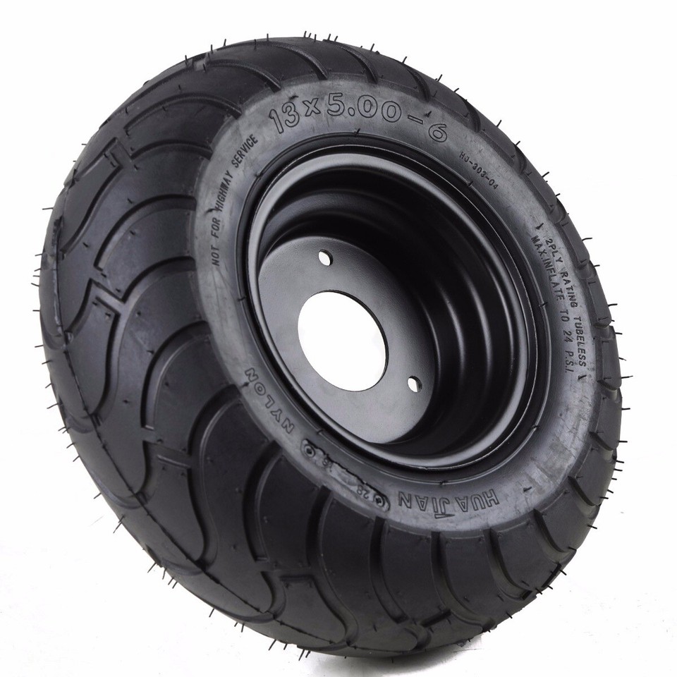 4pcs 13x5-6 13x5.00-6 inch Tyre Rim 6" Wheel 3 Bolt Quad Dirt Bike ATV ...