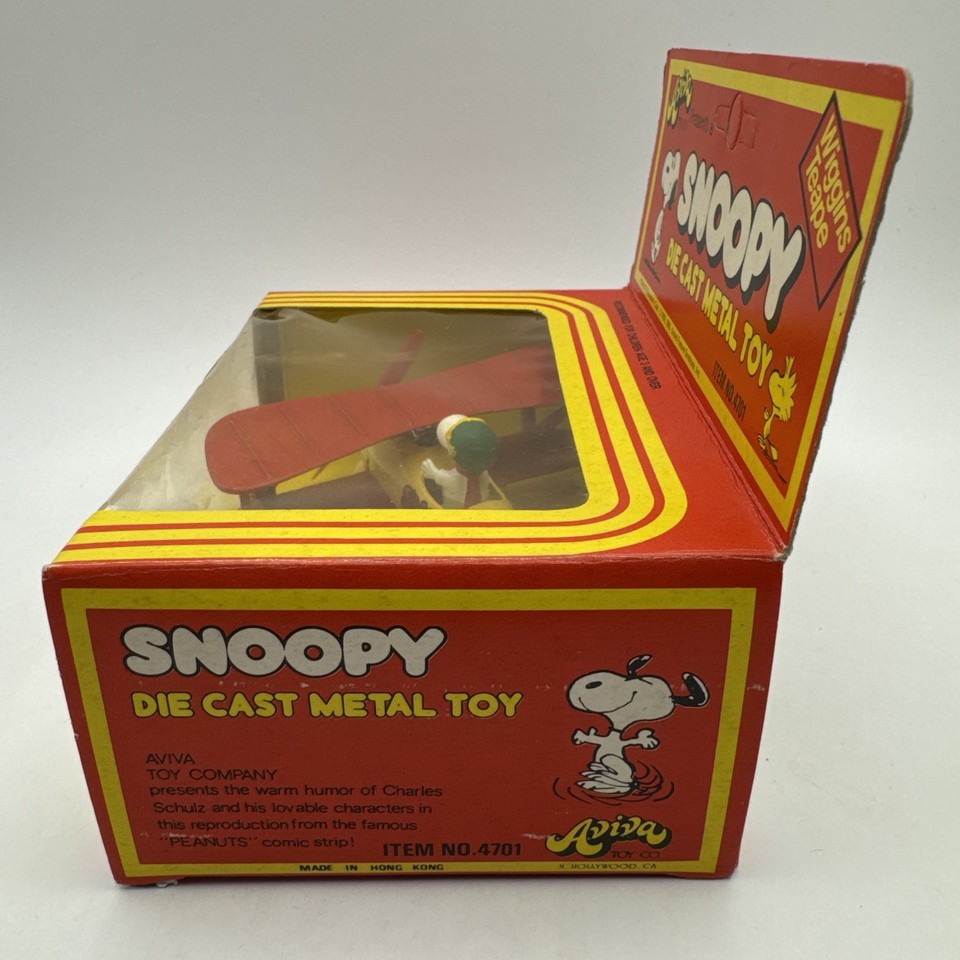 Aviva Toys Vintage Snoopy Die Cast Metal Plane Peanuts Official Rare ...
