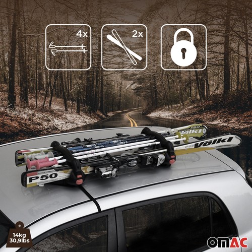 Magnetic Ski Carrier Snowboard Racks Roof Mount Car Black 2 Pcs | eBay