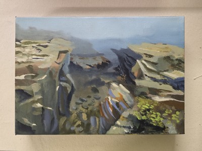 Cliffs Edge Original Oil Painting Landscape | eBay