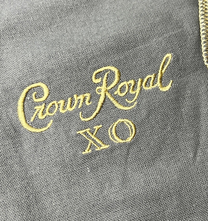 Crown Royal XO Grey Drawstring Bag 1L Limited Edition Gold Embroidery ...