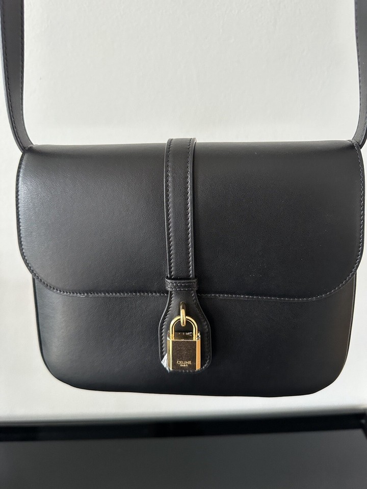 $2700 CELINE Medium TABOU Black Leather Shoulder Bag 3665951617959| eBay