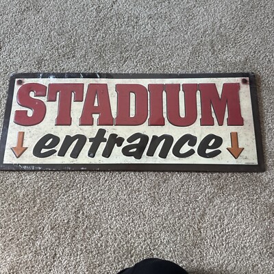 Metal Stadium Entrance Direction Sports Sign Mancave Bar 20”x8.5” New ...