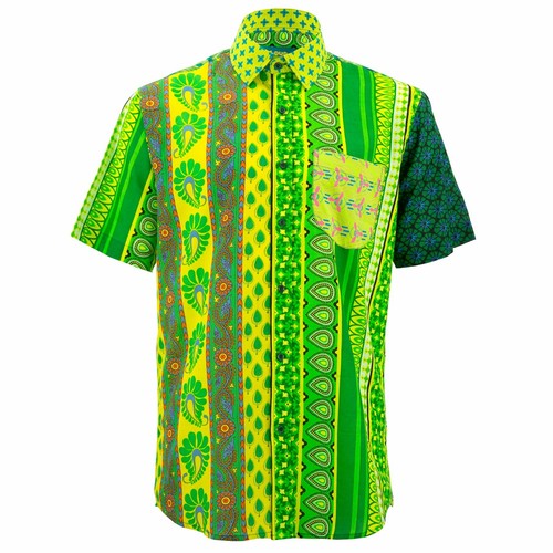 Mens Shirt Loud Originals REGULAR FIT Random Green Retro Psychedelic ...