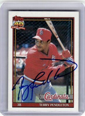 1991 Topps Terry Pendleton Auto St. Louis Cardinals #485 Signed IP ...