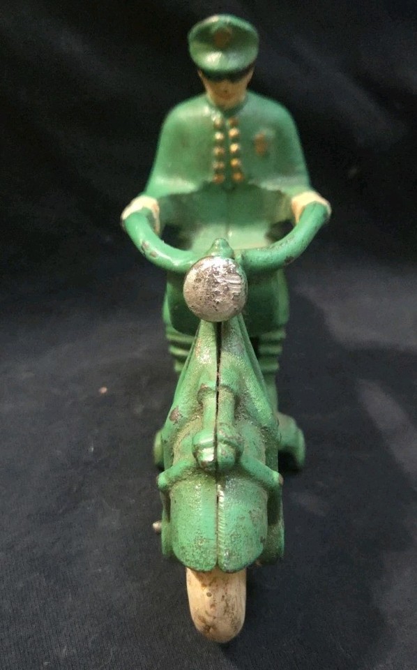 Vintage Cast Iron Police Motorcycle Toy • 1930s–50s Antique Metal ...