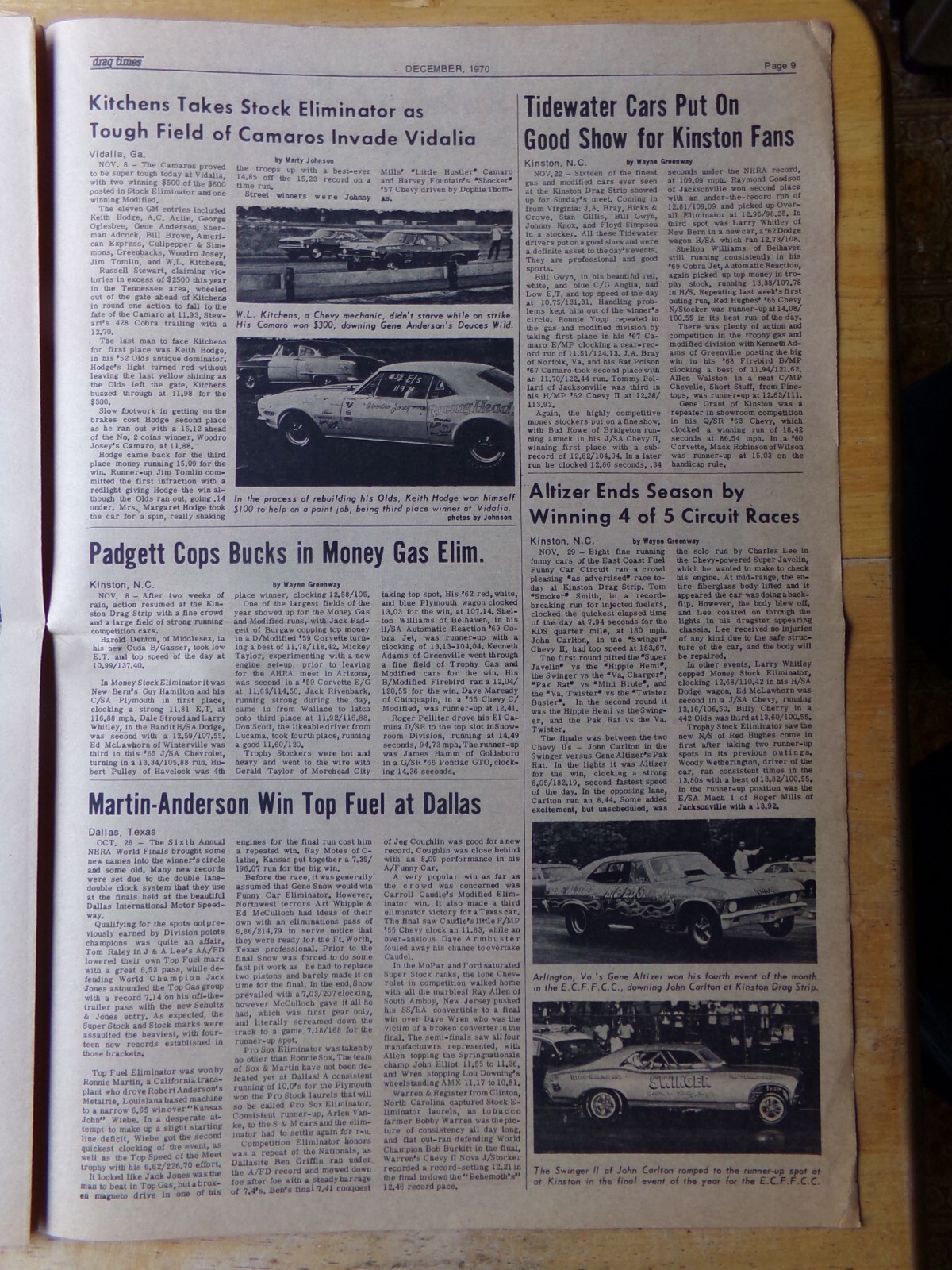 1972 Drag Times-"Super Dart"-Gabelich's "Blue Flame"-Tommy Ivo-Gene ...