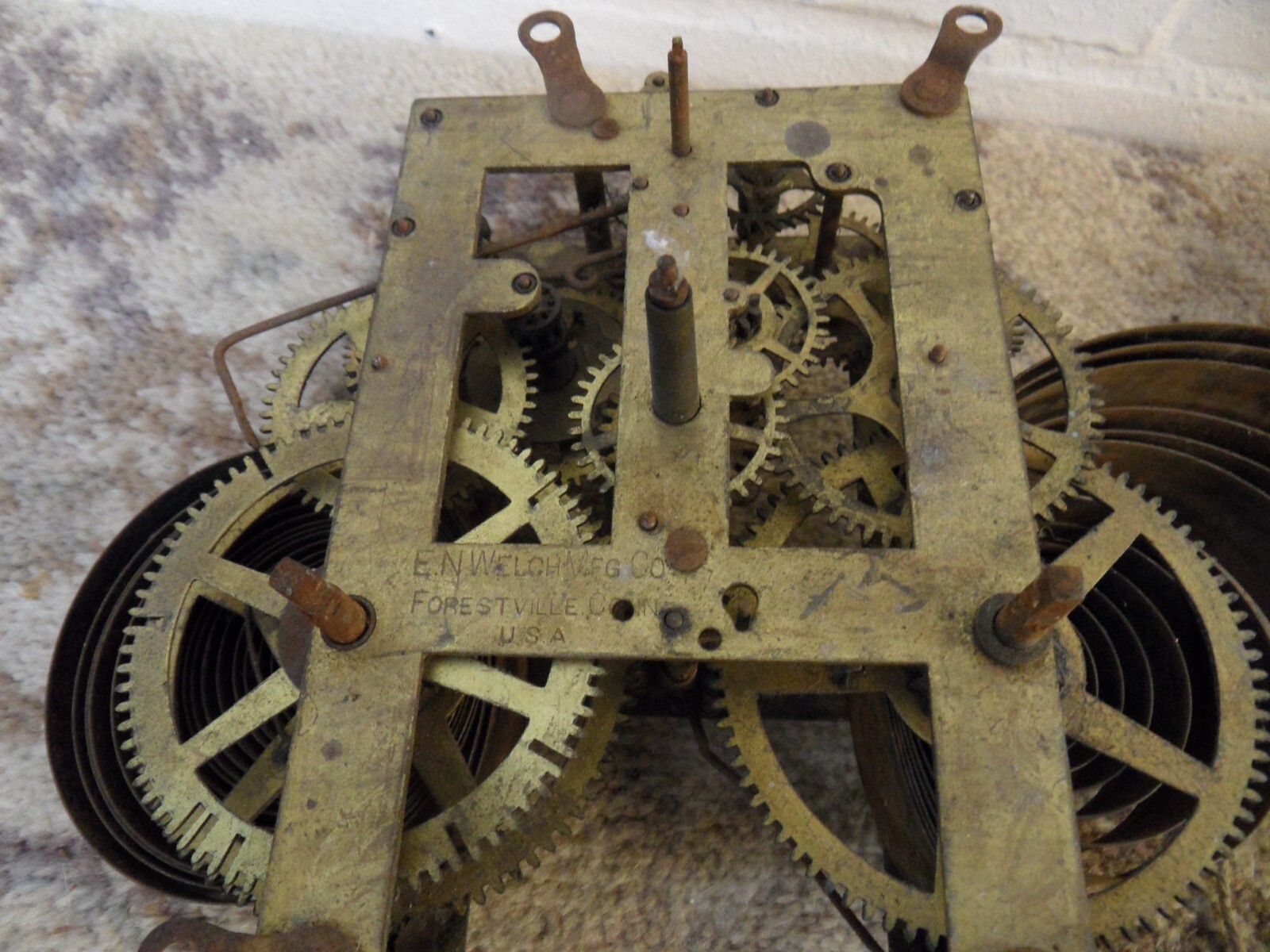 2 x Antique American Wall Clock Movements by E N Welch Clock Company | eBay