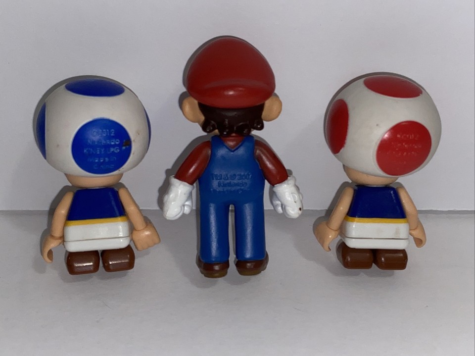 Super Mario Mini Figures Lot Of 3 Nintendo - Mario 2” - Toads 1.5” K ...