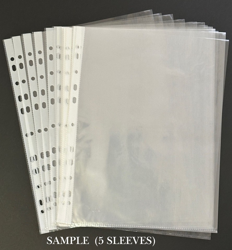 A4 Clear Poly Pockets Punched Plastic Sheet Wallets Folder Filing ...