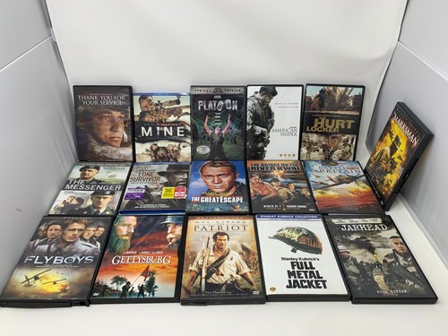 Lot of 16 War Movie DVD Blu Ray Platoon American Sniper Hurt Locker ...