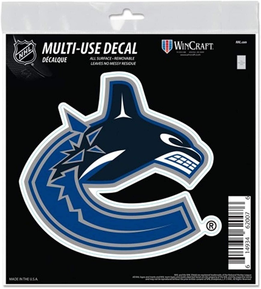 Vancouver Canucks 6 Inch Decal Sticker, Flat Vinyl, Die Cut, Primary ...