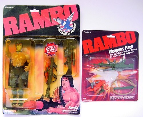 1986 SYLVESTER STALONE RAMBO ACTION FIGURE & WEAPONS PACK! MOC MINT ...