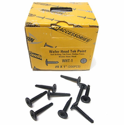 (200) #8 x 1" PHILLIPS SELF DRILLING WAFER HEAD SCREWS TEK POINTED 8X1 ...
