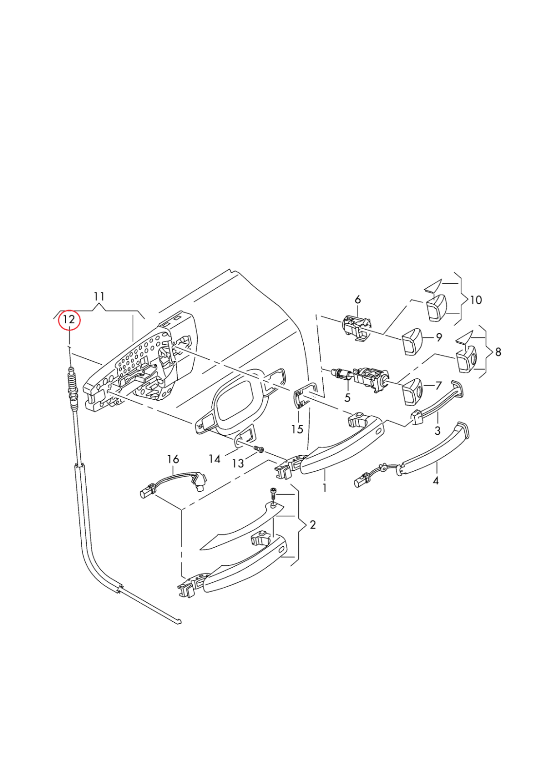 NEW GENUINE AUDI A1 A4 A5 A6 A7 A8 Q3 Q5 FRONT REAR DOOR BOWDEN CABLE ...