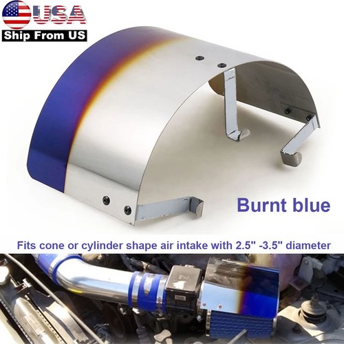 Car Cold Air Intake Cone Sport Filter Dust Cover Stainless Steel Heat ...