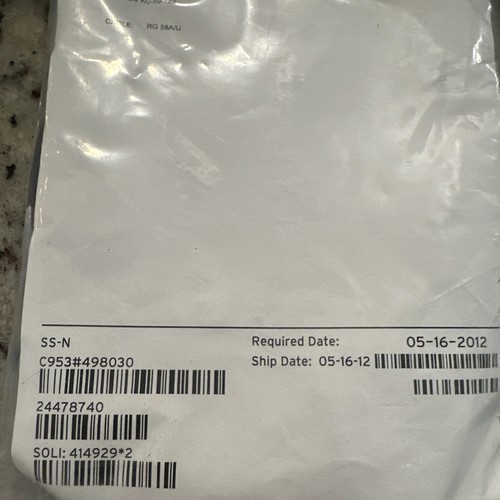 NEW SEL SEL-C953 Coaxial Cable for IRIG-B Distribution; C953-003 3 Feet ...