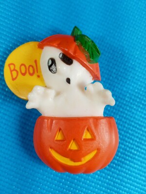 Hallmark Vintage Halloween Boo Ghost In Pumpkin Brooch Pin w/ Free ...