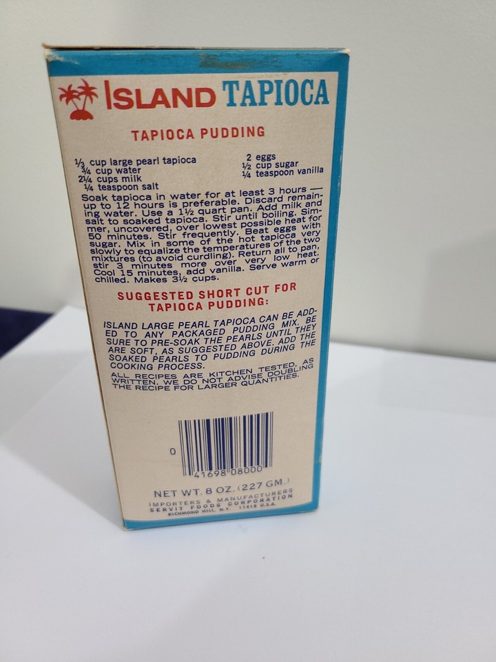 Vintage "Island" Tapioca Pudding, Large Pearls, in Original Box ...