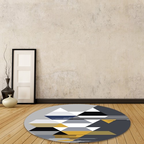 HOT Non-slip Round Floor Mat Rotray Chair Foot Mats Sitting Pad Bedroom ...