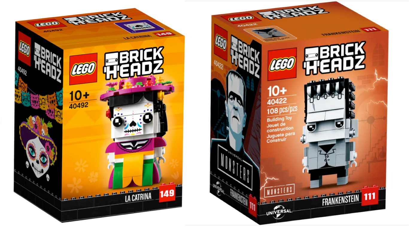 LEGO BRICKHEADZ Halloween 40492 + 40422. La Catrina + Frankenstein. NEW ...