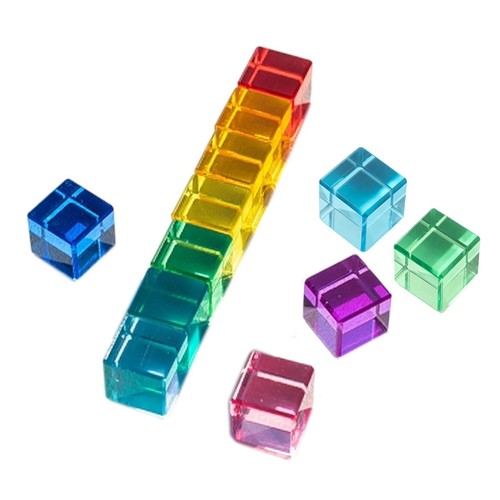 Building Blocks, Stacking Toy, Colorful Clear Acrylic Cubes, for Boys ...