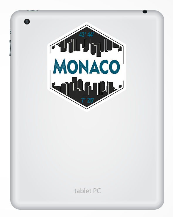 2 x 10cm Monaco Vinyl Stickers - Map Travel Cool Sticker Laptop Luggage ...