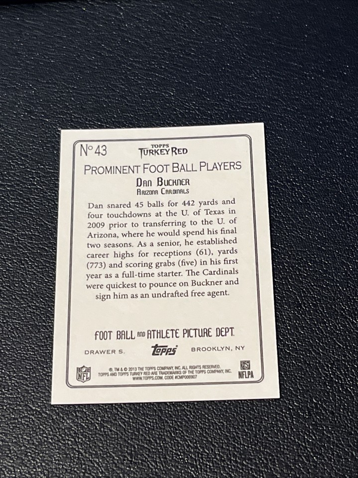 2013 Topps Turkey Red Football Card #43 Dan Buckner | eBay