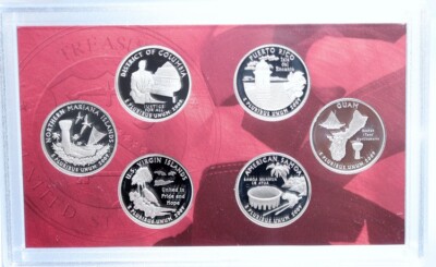 2009 S US Territory DC MARIANA PR GUAM SAMOA Proof Silver 25c 6 Coin ...
