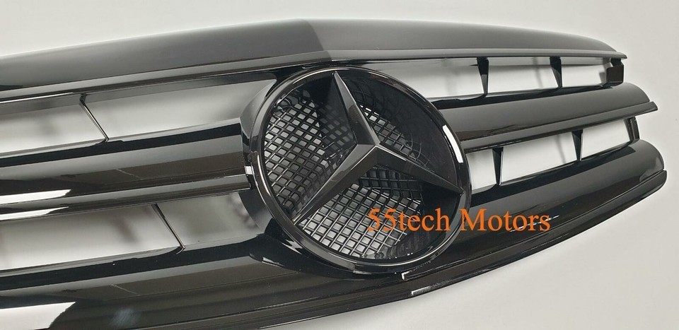 Mercedes W221 S350 S550 Grille Grill 3 Fins Black 2007 2008 2009 S63 ...