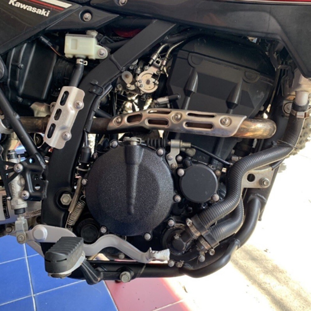 Engine Guard Cover Kawasaki KLX250 D-TRACKER250 Black Plastic Side ...